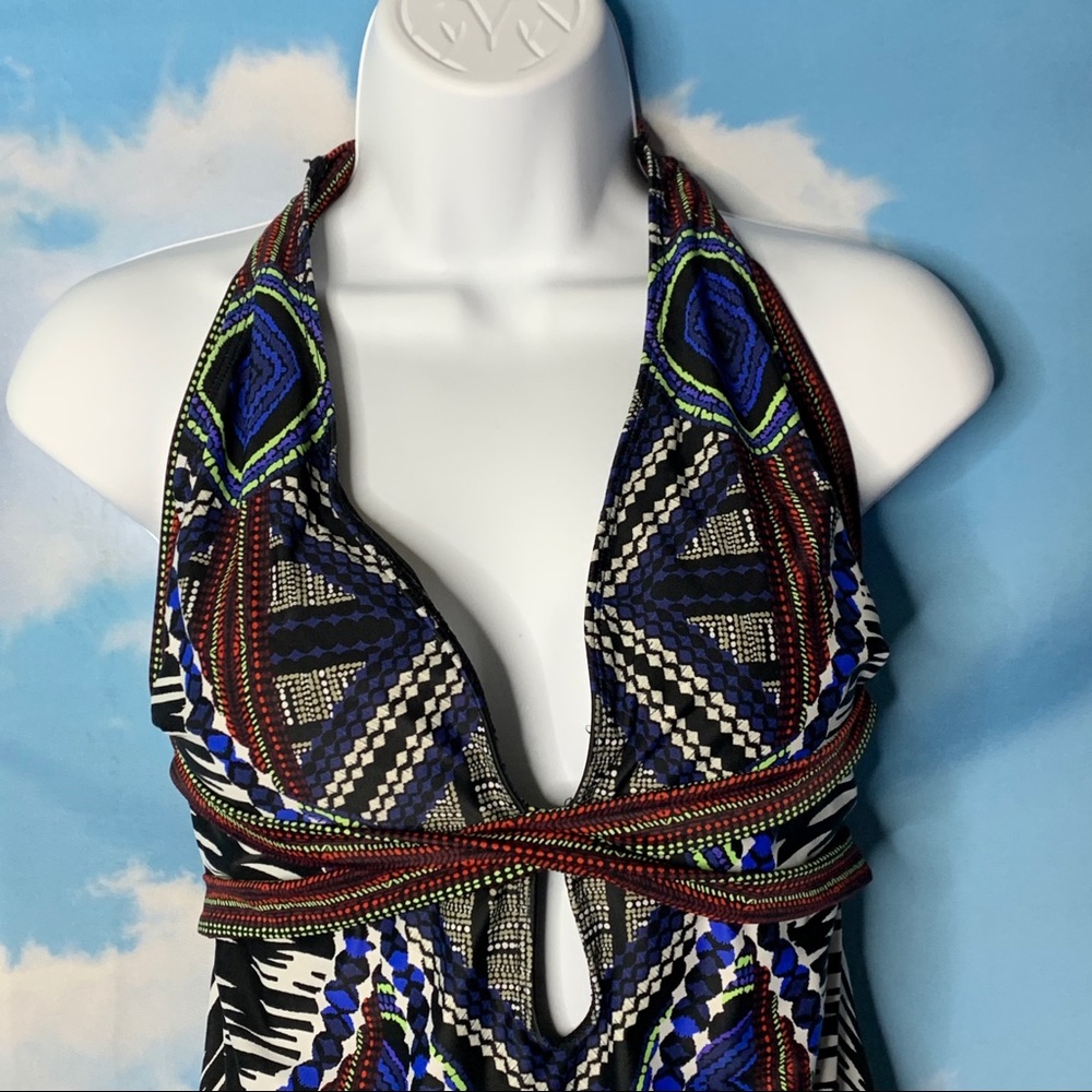 Coastal Blue- Halter One Piece Swim Suit Size M - Gem